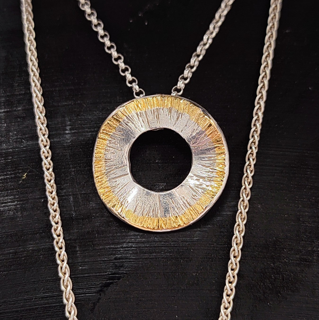 Small Gold and Silver Necklace, Sunray Collection